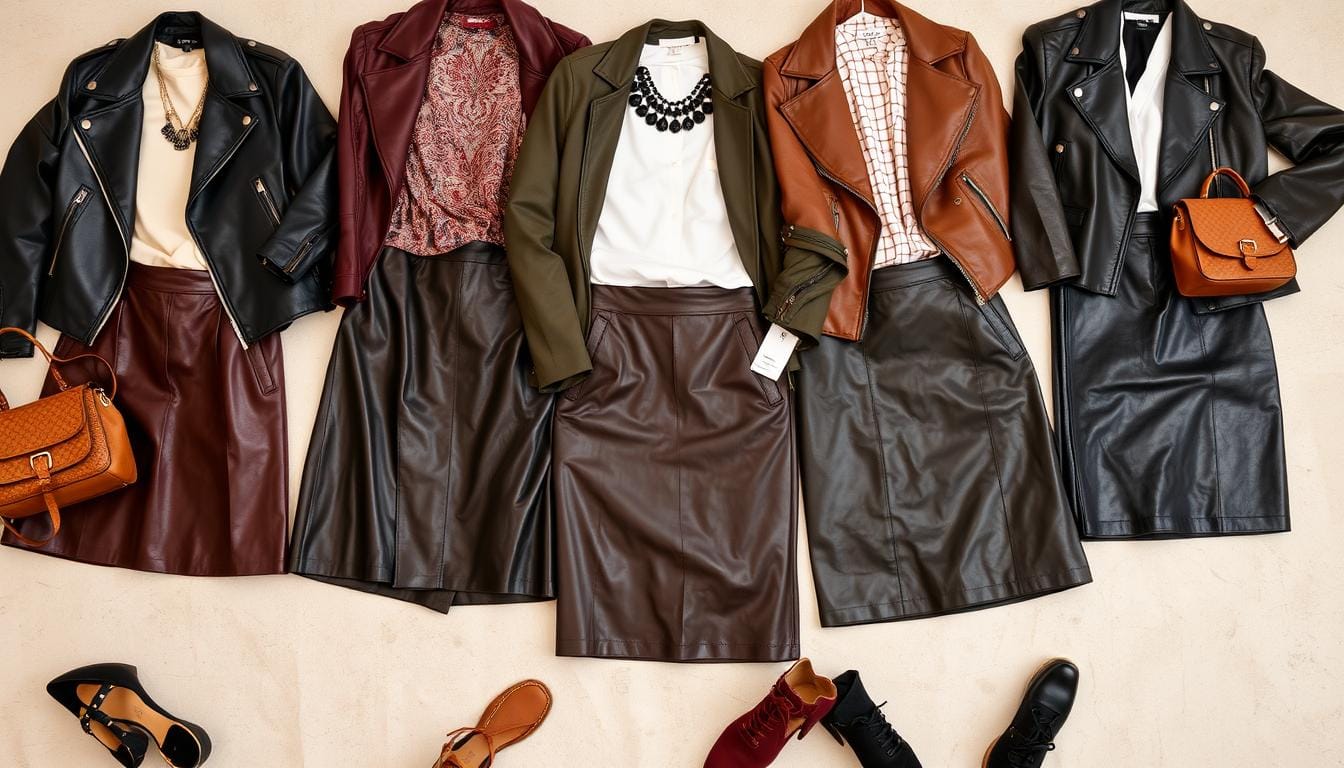 How to Style Leather Skirt Styles with Tops and Jackets for women